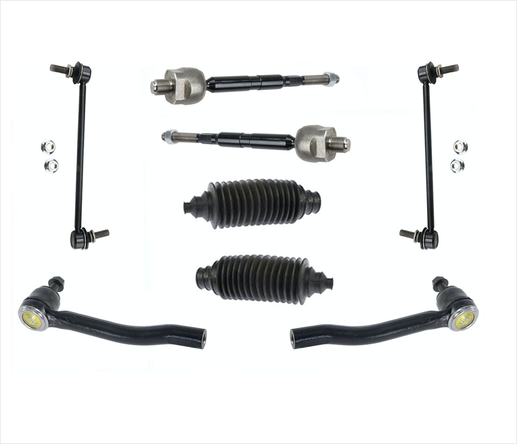 Front Inner & Outer Tie Rods Links & Universal Boots For Nissan JUKE 2 ...