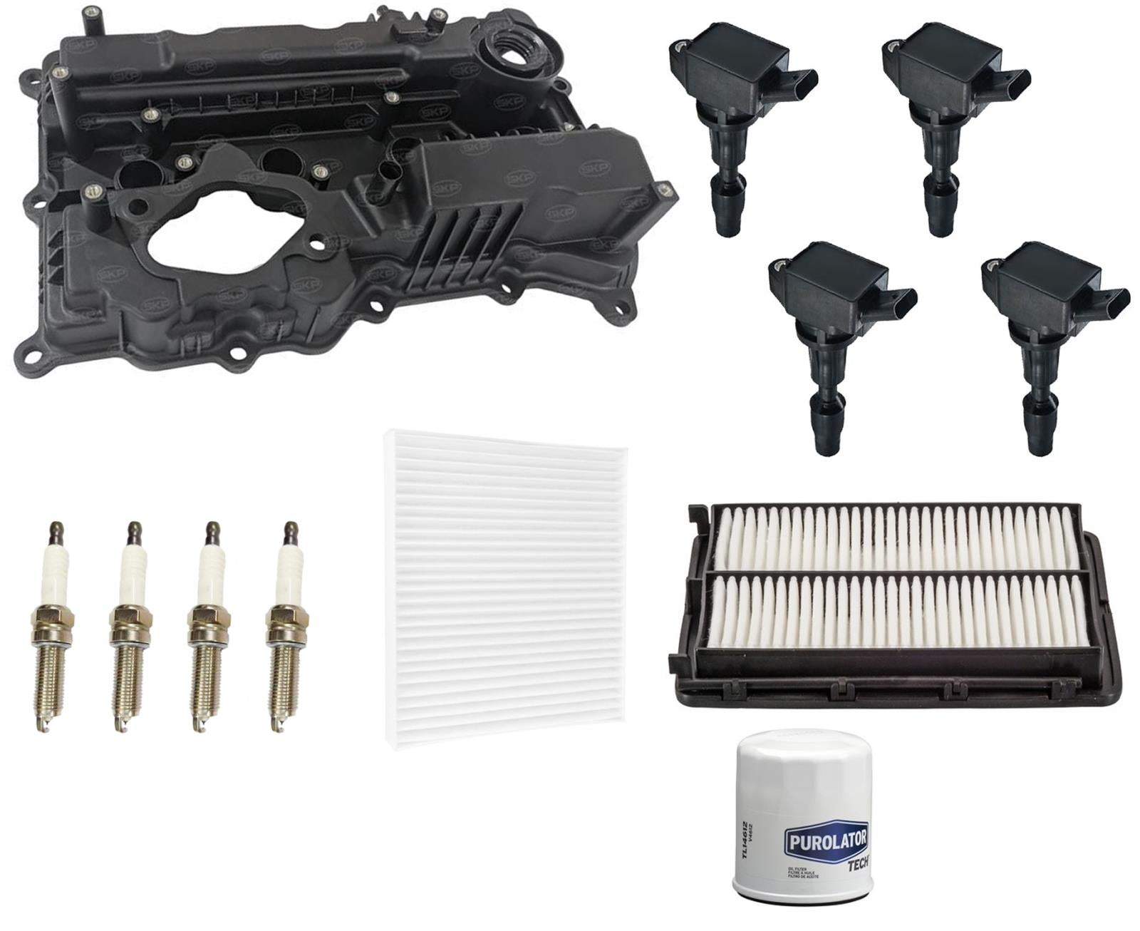 Valve Cover Ignition Coils Spark Plugs & Filters For Sonata 2.4L 2015 ...