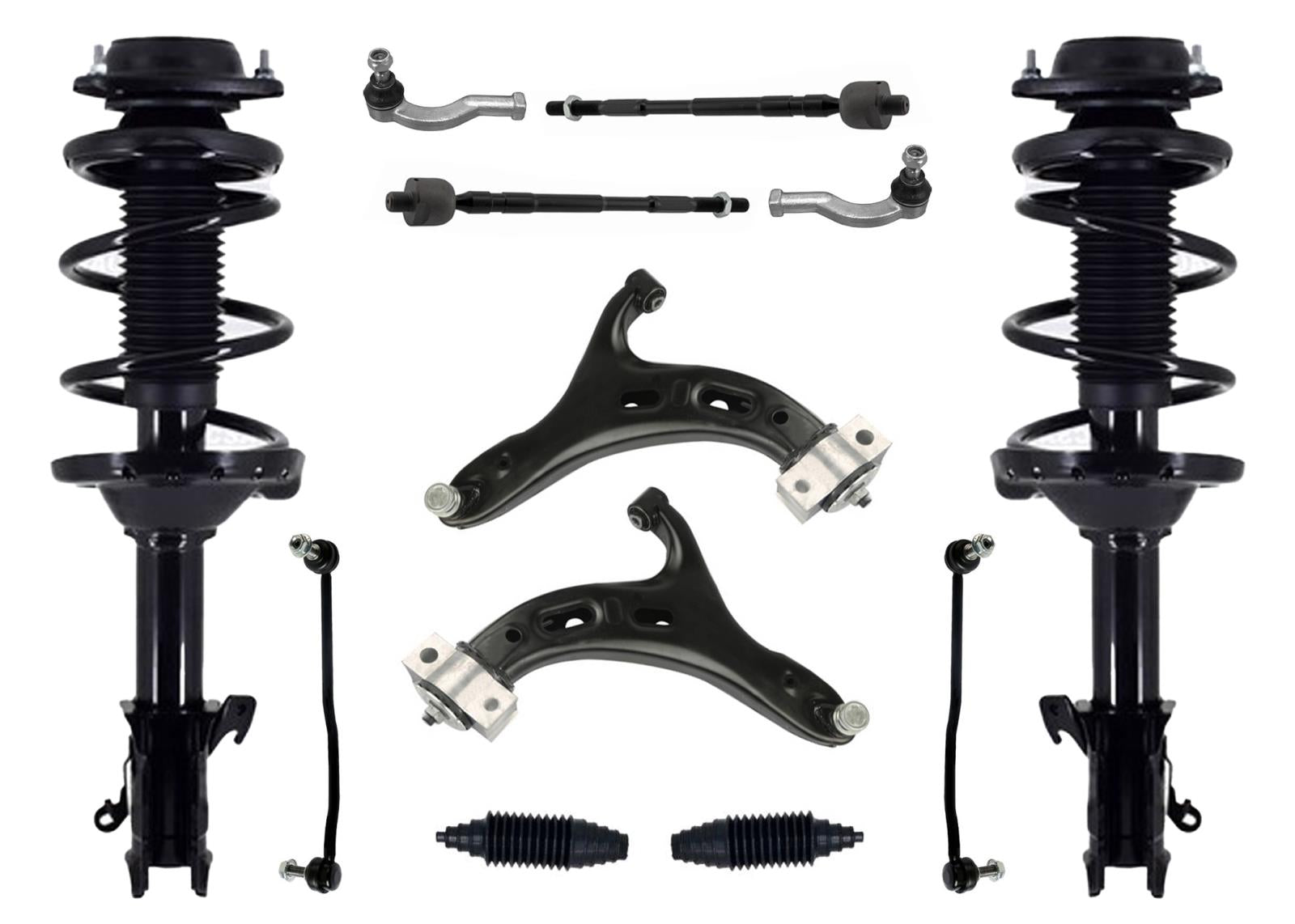 Front Strut Lower Control Arms Tie Rods & Links For Subaru Outback 3.6 ...